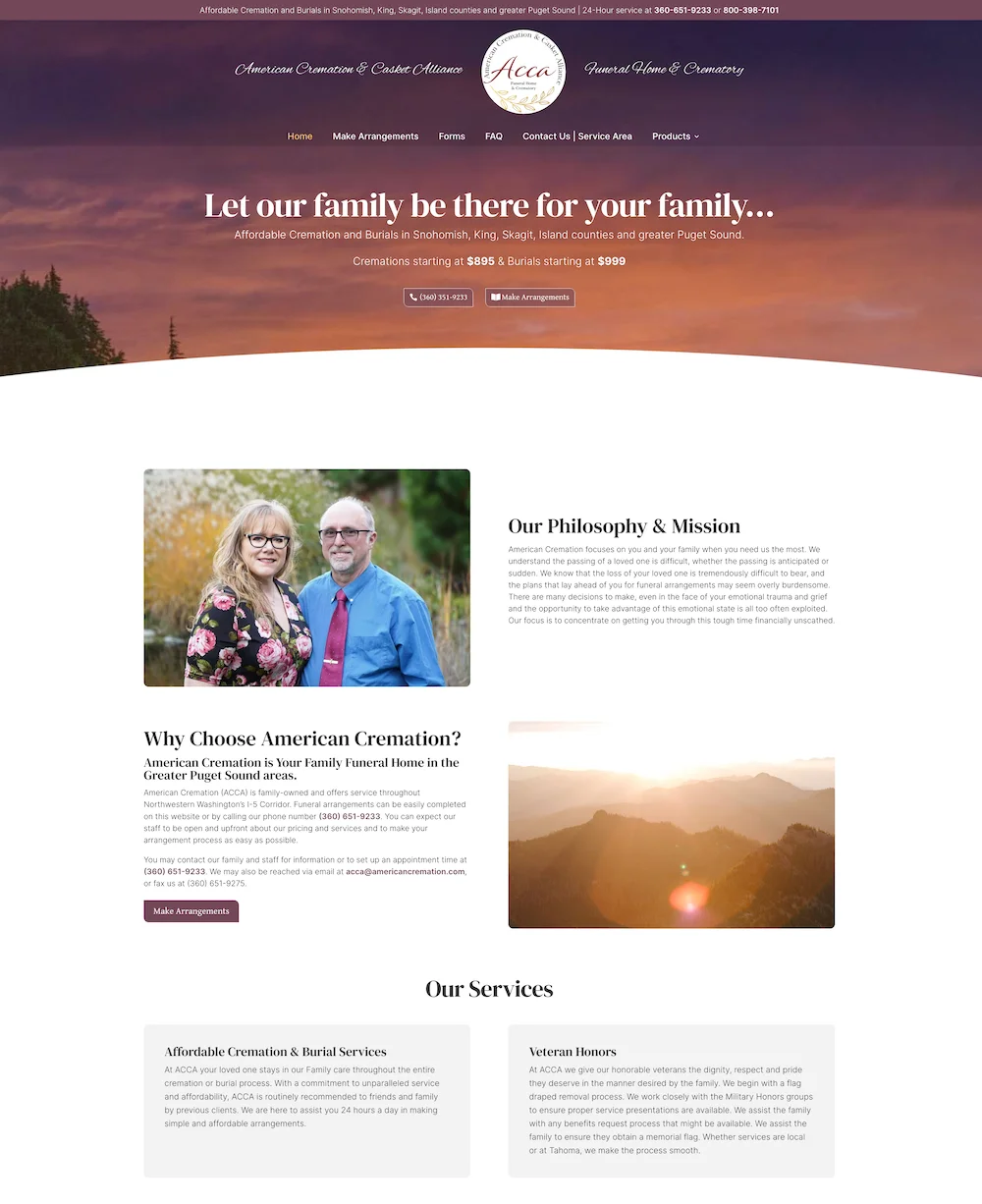 Case Study: American Cremation - Seattle & Everett Washington | FDGweb